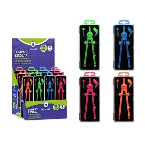 Compasso Escolar Neon Basic 4 Cores – Bismark