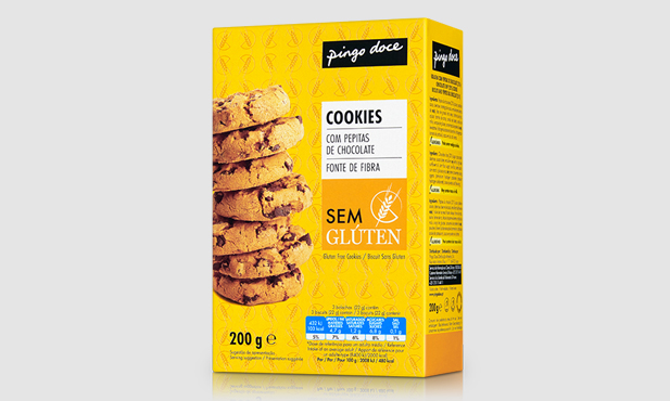 Cookies com Pepitas de Chocolate sem Glúten Pingo Doce 200 g