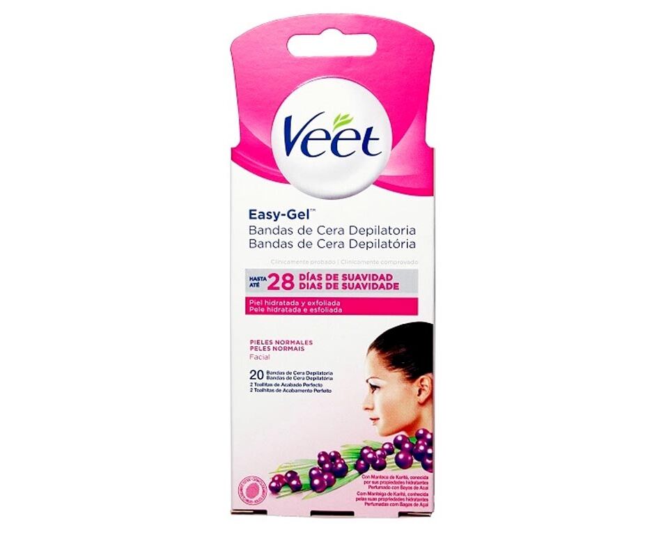 Easy Gel Banda De Cera Depilatória Pele Normal Facial - Veet